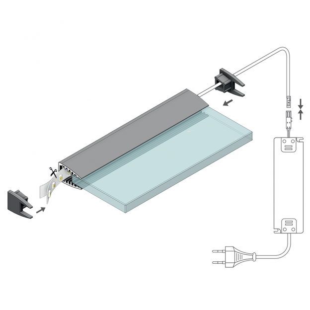 MIKRO10 6mm Glass Edge Aluminum Profile, 2 Meters - Xpress Electrical