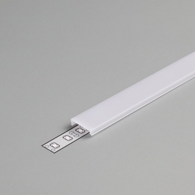 LED Profile Cover Click "C" Diffuser, Opal, 2 Meters - Xpress Electrical