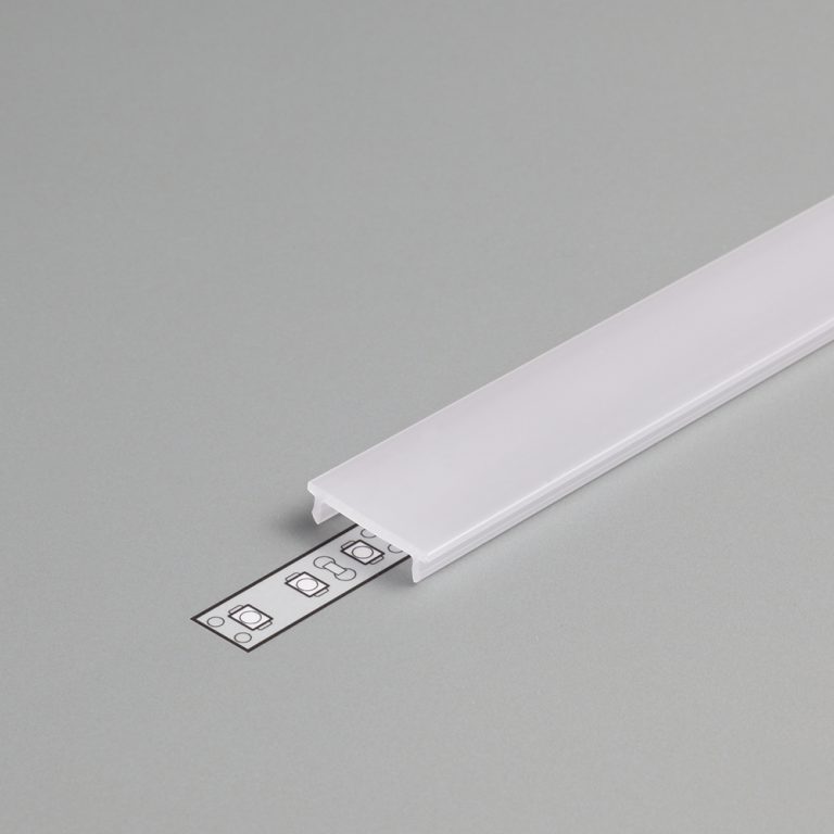 LED Profile Cover Click "F" Diffuser, Opal - Xpress Electrical