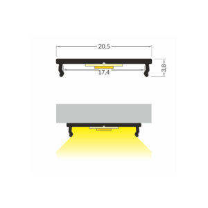 LED Profile Cover "FIX16", Aluminium - Xpress Electrical