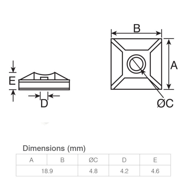 Unicrimp Cable Tie Wrap Base - Xpress Electrical