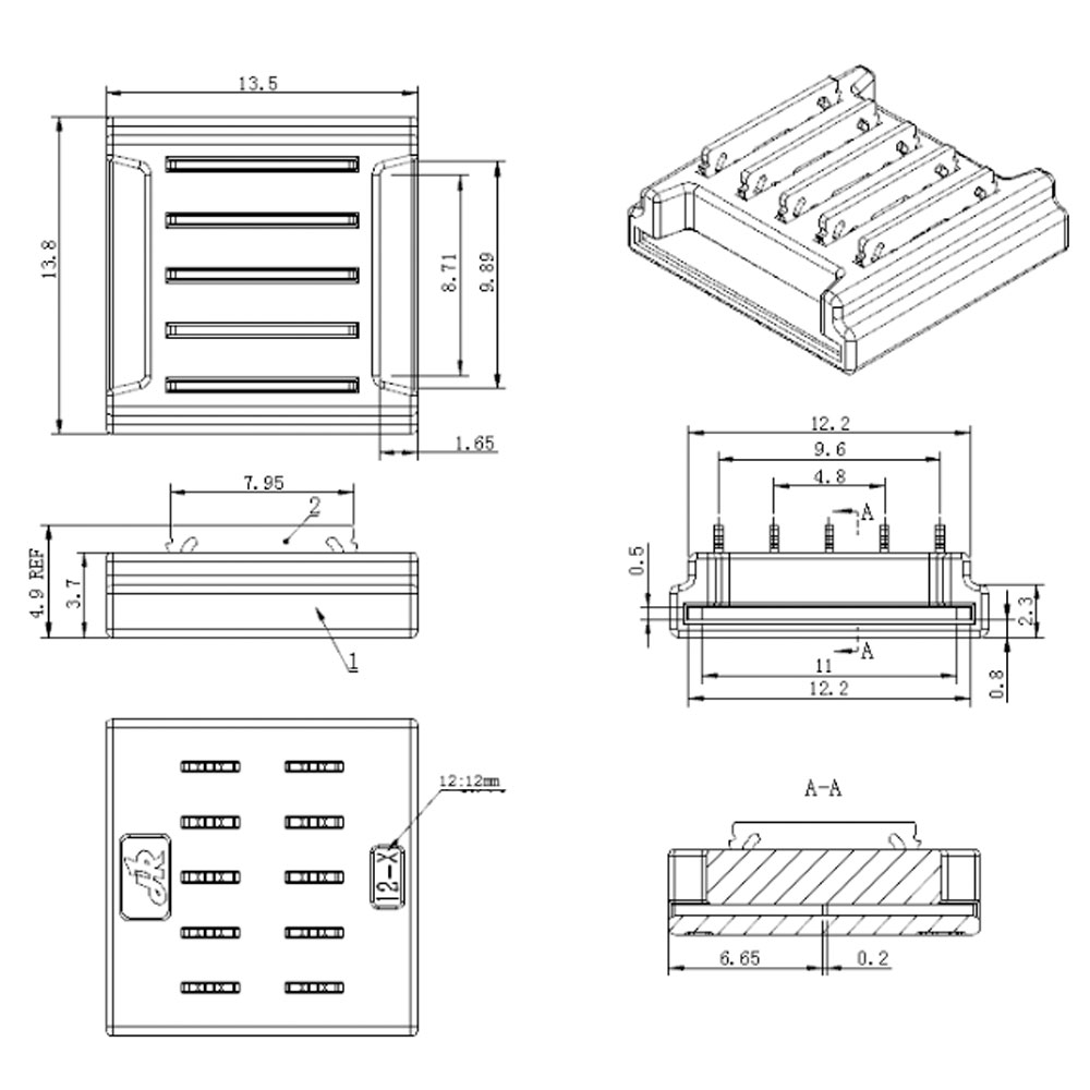 Mini Series Splice Strip to Strip Connector, SMD 12mm 5 Pin
