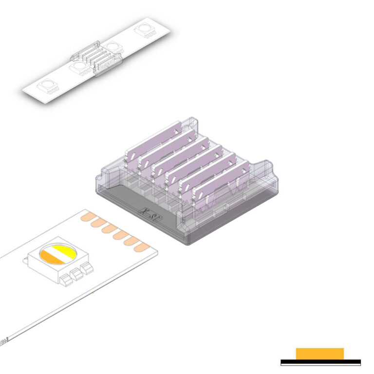 Mini Series Splice Strip to Strip Connector, 12mm 6 Pin
