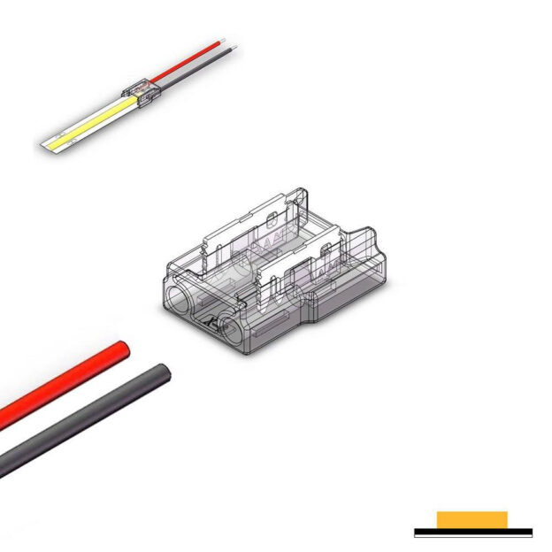 Mini Series Splice Strip to Wire Connector, 8mm 2 Pin - Xpress Electrical
