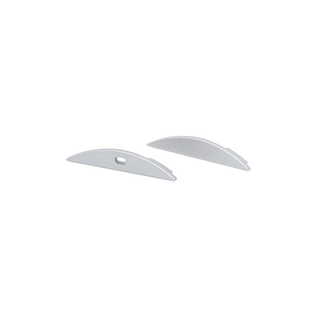 Surface Floor D-Line Profile Grey End Caps, Set - Xpress Electrical