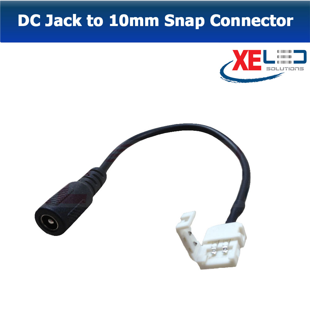 DC Jack Female to 10mm PCB Snap Connector for LED Strip - Xpress Electrical