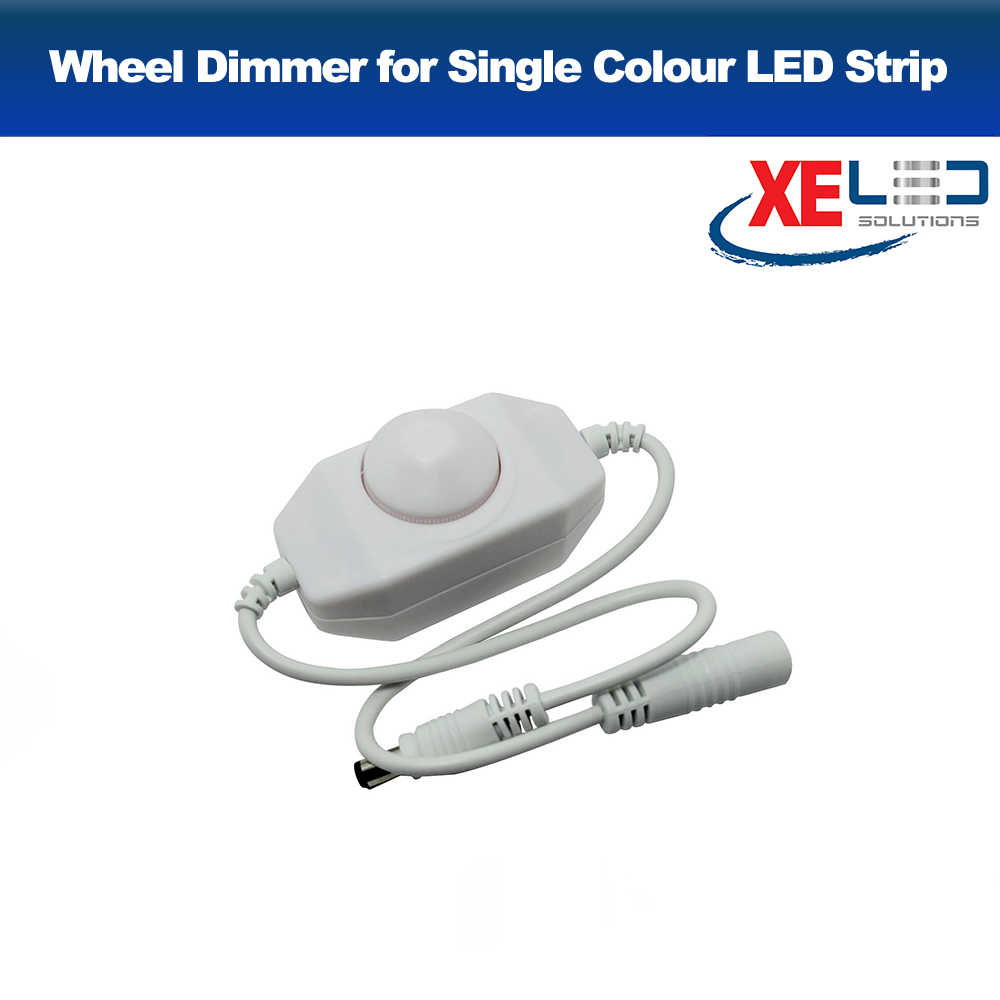 12-24V Mini Inline Wheel Dimmer for Single Colour Flexible LED strip ...